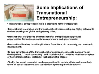 Transnational Entrepreneurship: Beyond the Bodega | PPT