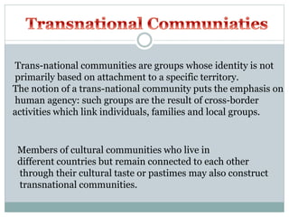 Transnationality and transnationalism | PPTX