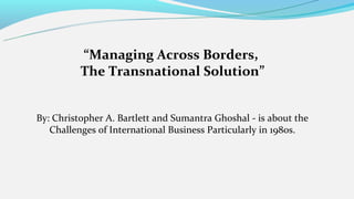 Transnational solution | PPT