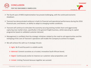 Transnet Annual Results Presentation March 2016 | PDF
