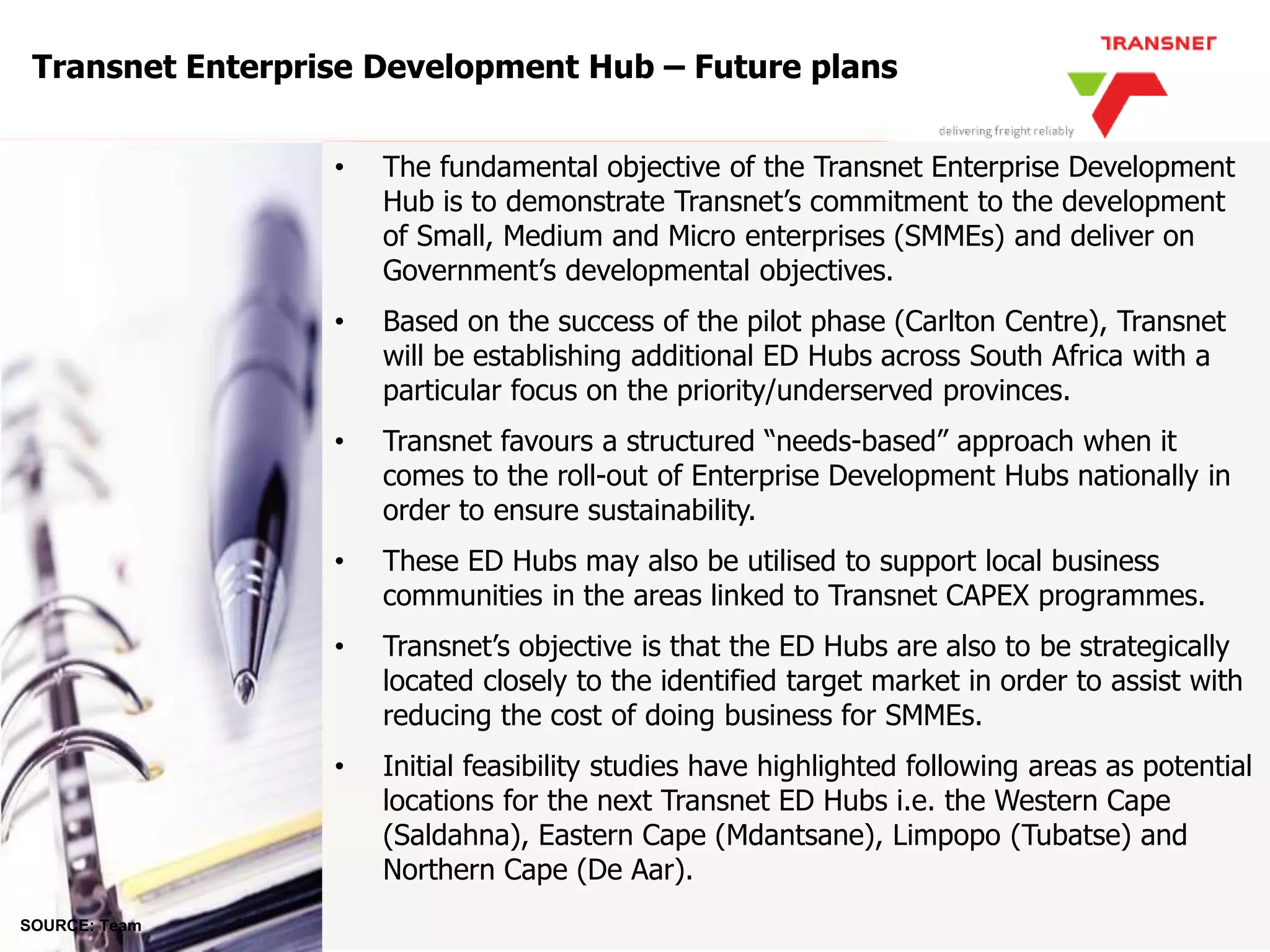 Transnet enterprise development hub Saldanha - 2015 | PDF