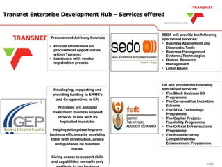 Transnet enterprise development hub Saldanha - 2015 | PDF | Small and ...
