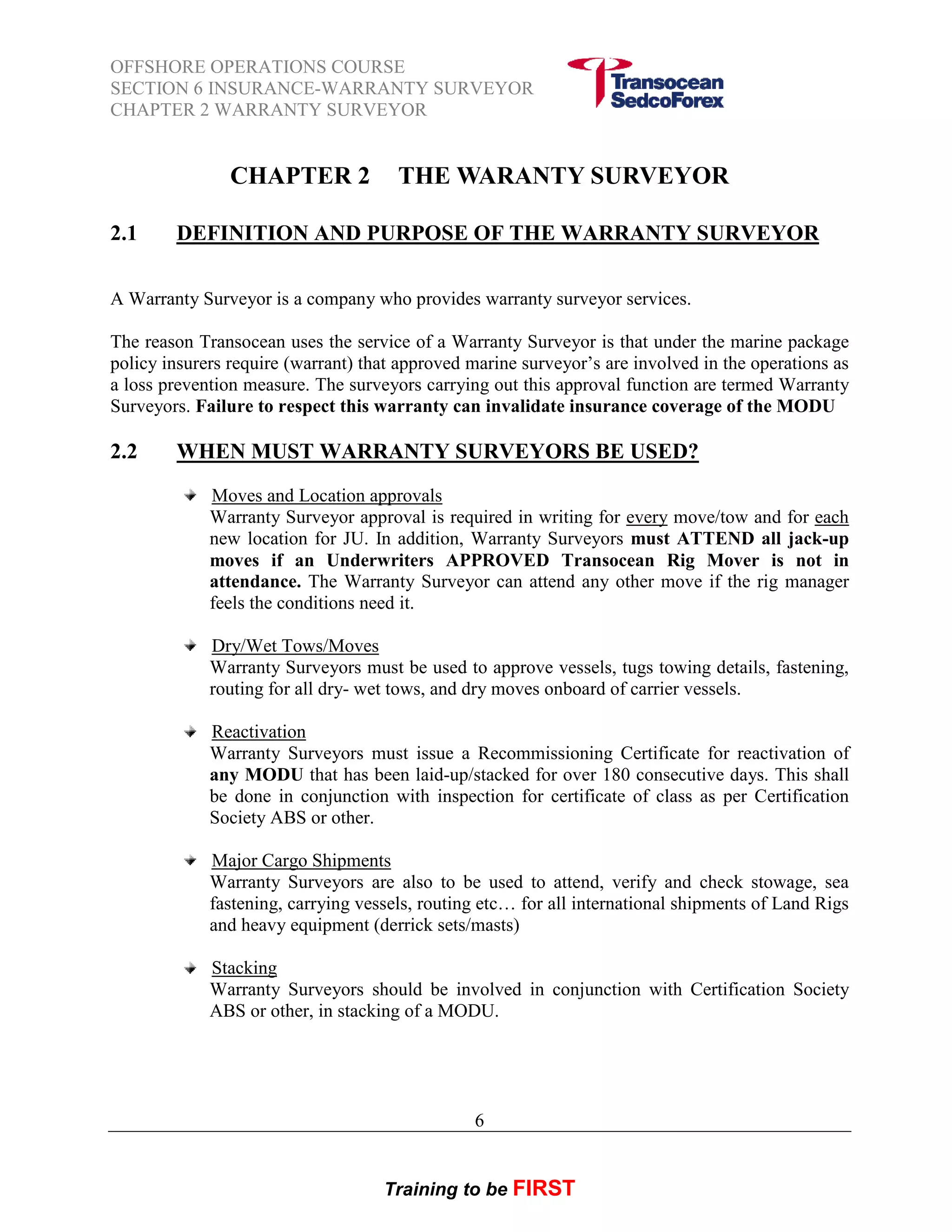 Transocean offshore operation 6 | PDF