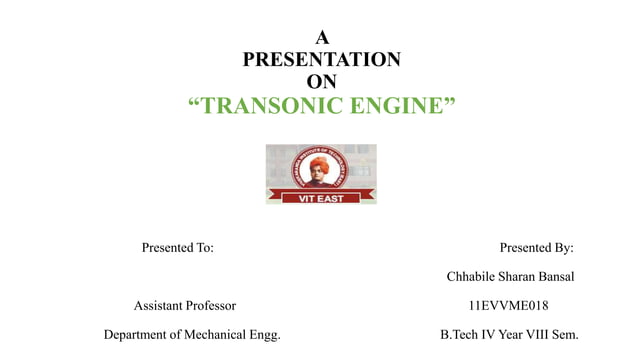 Transonic engine | PPTX | Chemistry | Science