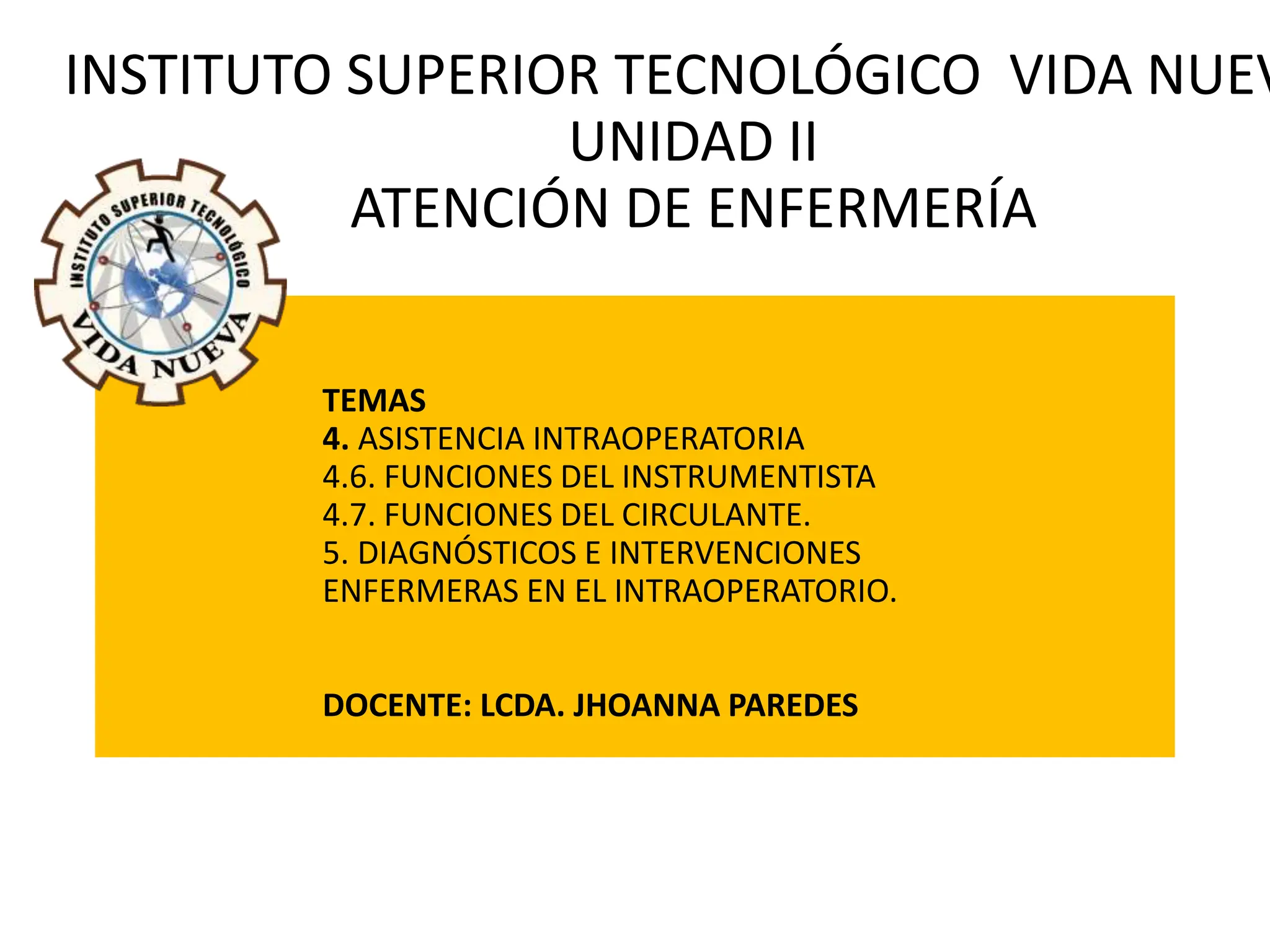 Transoperatorio Enfermeria Cuidados Pptx