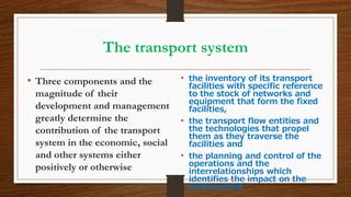 transport system as a Backbone for the Actualization of National ...