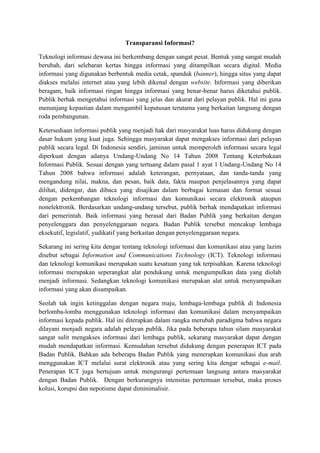 Transparansi informasi | PDF