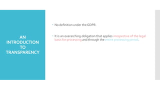 Transparency gdpr | PPTX