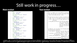 Adding Transparency and Automation into the Galaxy Tool Installation Process | PPT