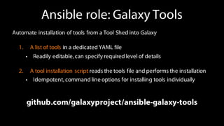 Adding Transparency and Automation into the Galaxy Tool Installation Process | PPT