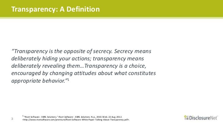 Corporate Disclosure: The Changing Meaning of Transparency