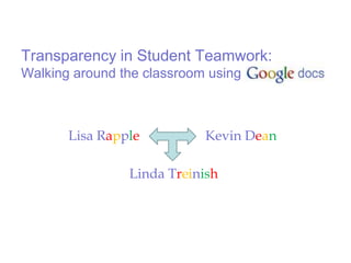 Transparency in student teamwork | PPSX