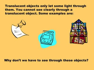 Examples Of Translucent Objects For Kids