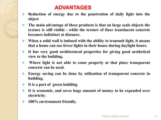 Transparent concrete | PPT