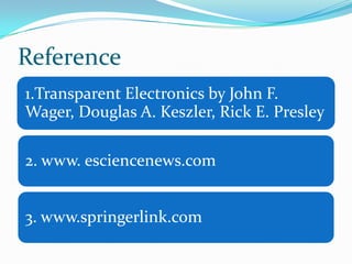 Transparent electronics | PPTX