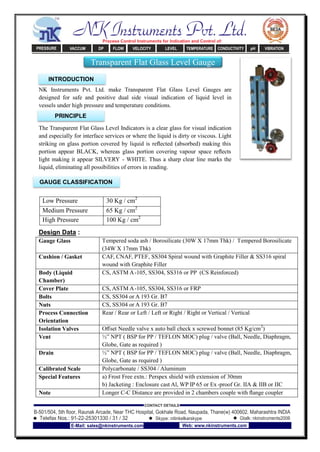 Transparent Flat Glass Level Gauge | PDF