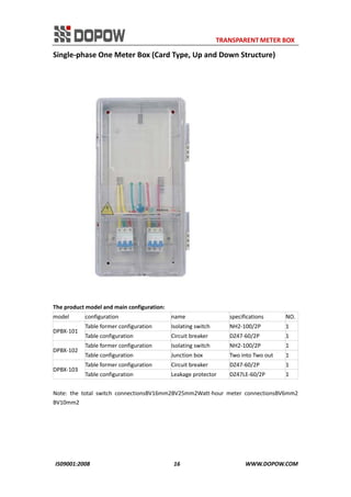 DP seriesTransparent Meter Box / Distribution Box | PDF