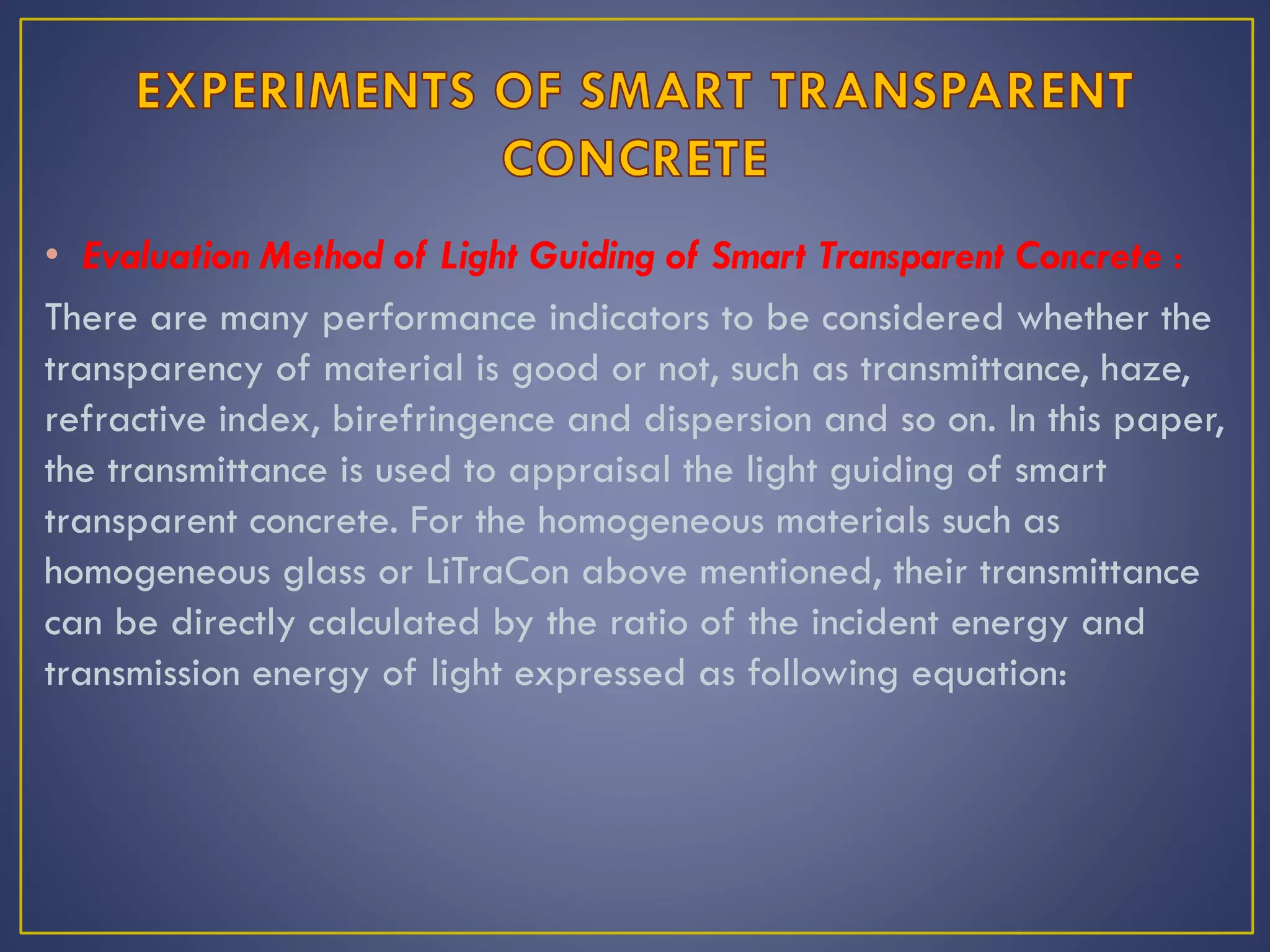Transparent concrete (translucent) | PPT