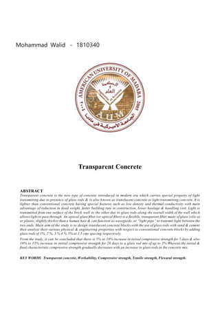 Transparent concrete | DOCX | Home Improvement | Home & Garden