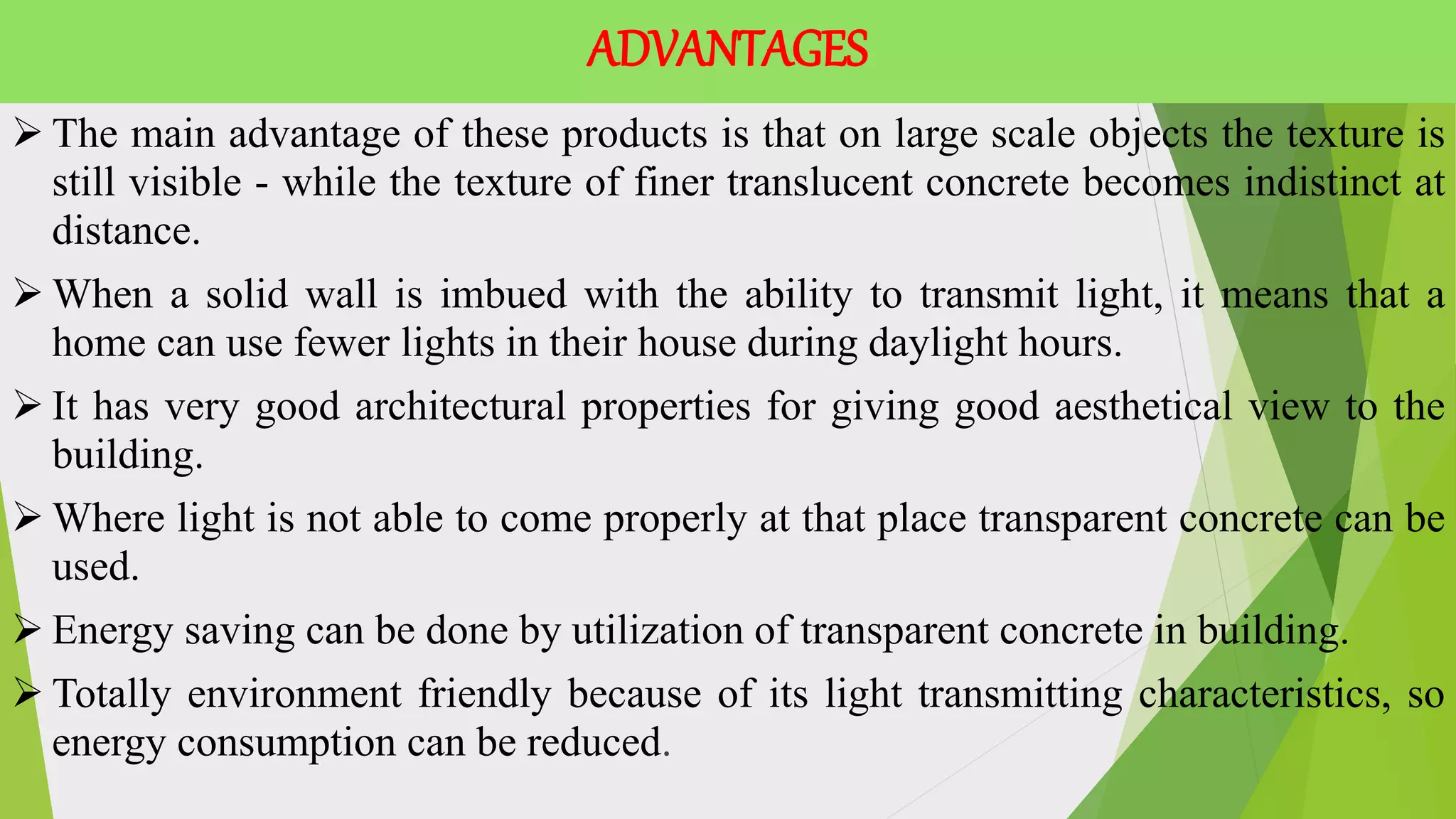 Transparent concrete preparation & study | PPTX