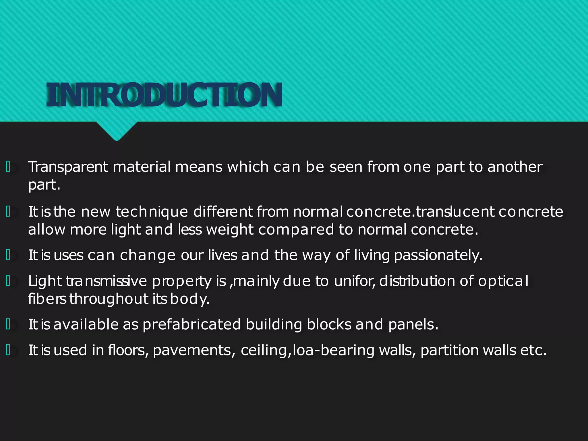 TRANSPARENT CONCRETE PRESENTATION | PPT