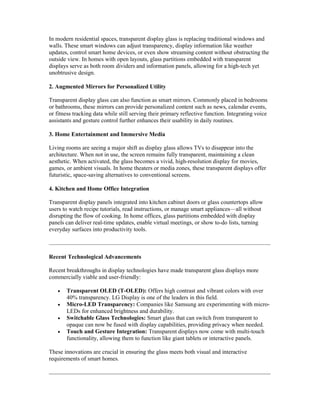 Transparent Display Glass Innovations, Enabling the Future of Smart ...
