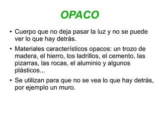 Lista De Materiales Opacos