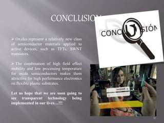 Transparent electronics | PPTX