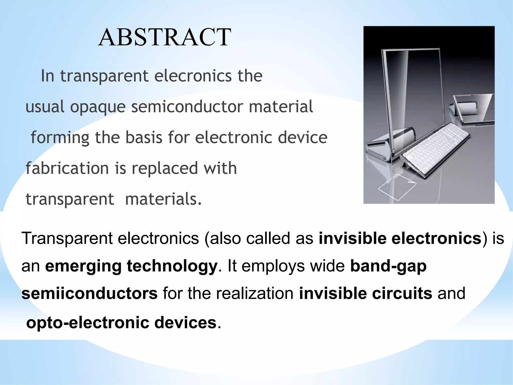 Transparent electronics | PPT