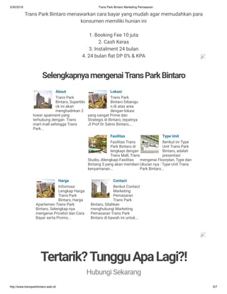 Trans Park Bintaro Presentation | PDF