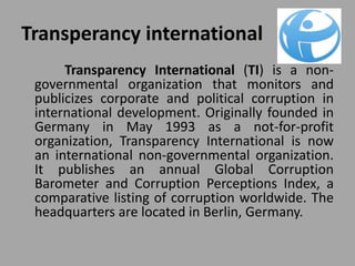 Transperancy international india (tii) | PPTX