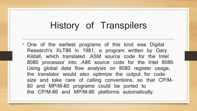 Transpilers(Source-to-Source Compilers) | PPTX | Programming Languages | Computing