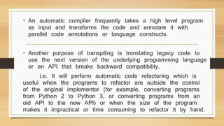 Transpilers(Source-to-Source Compilers) | PPTX