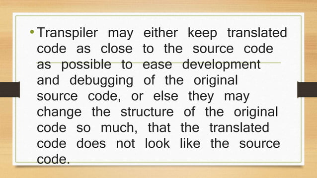 Transpilers(Source-to-Source Compilers) | PPTX | Programming Languages | Computing