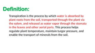 Transpiration in plants-Plant physiology.pptx