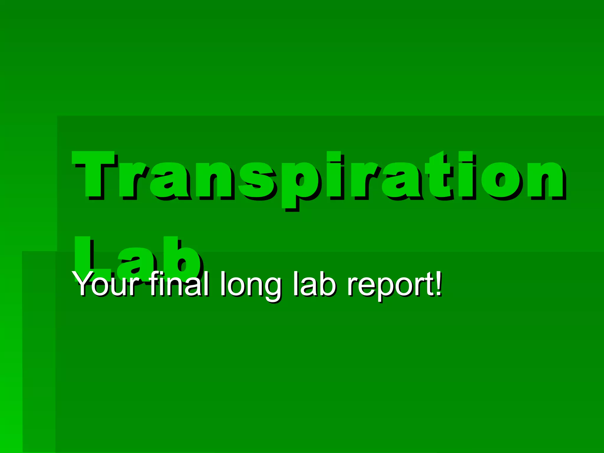 Transpiration Lab | PPT
