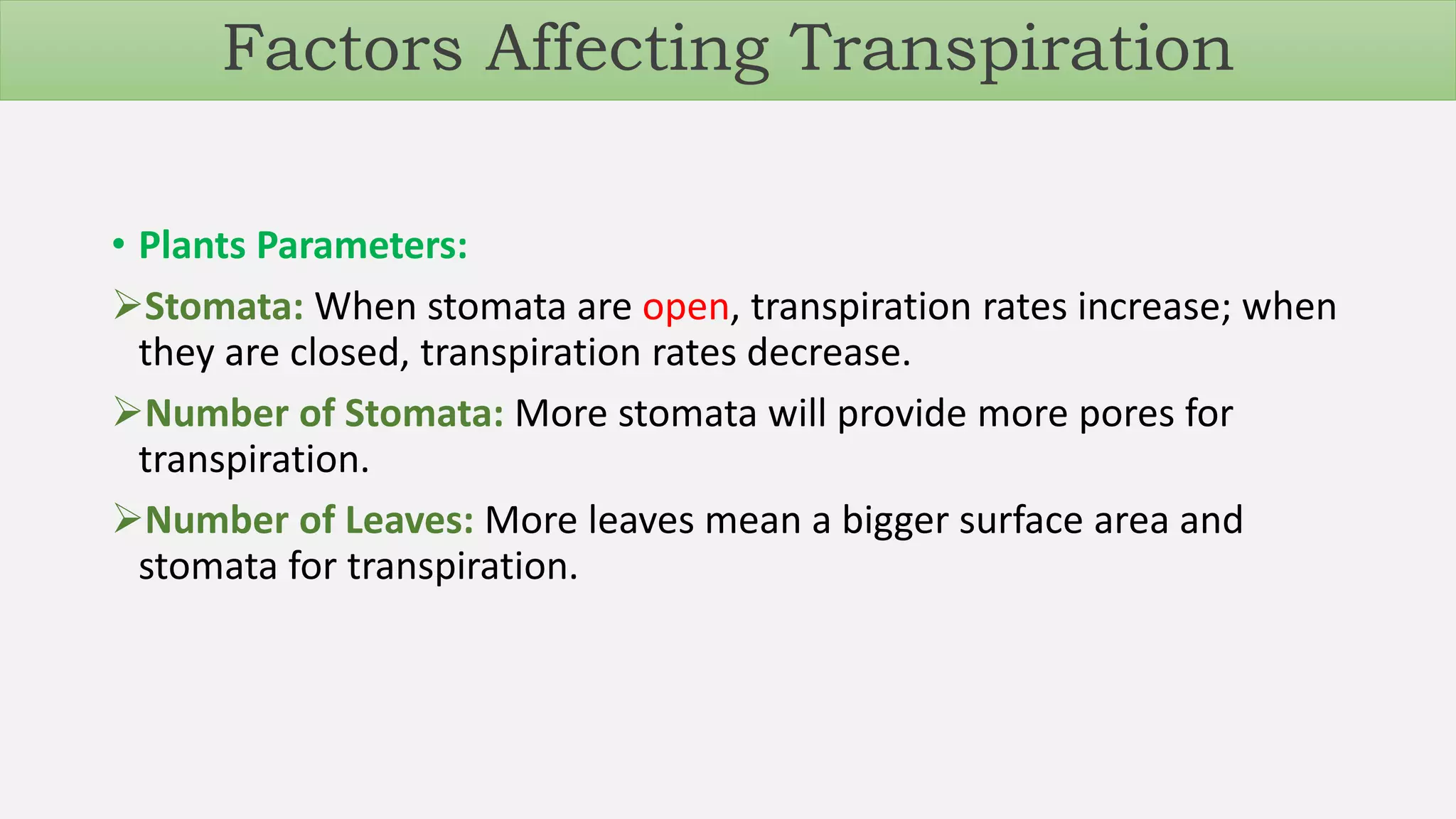 Transpiration | PPTX | Gardening | Home & Garden
