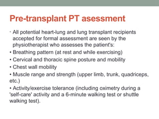 TRANSPLANTATION. And physical therapy for surgical patients pptx | PPT