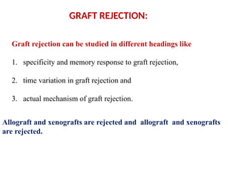 transplantation .pptx mechanisms of graft rejection | PPTX