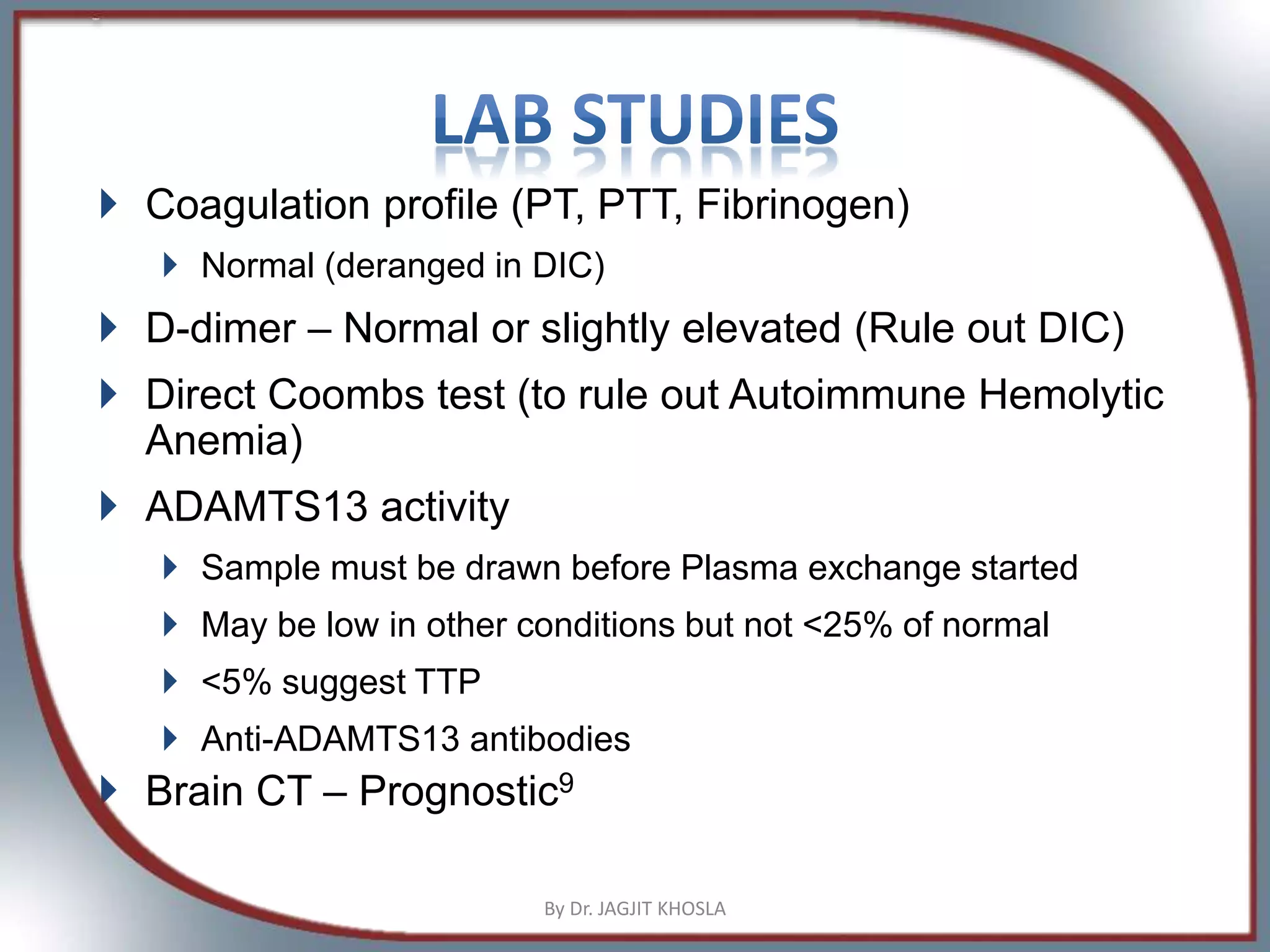 Transplantation associated Thrombotic microangiopathy (TA-TMA) | PPTX