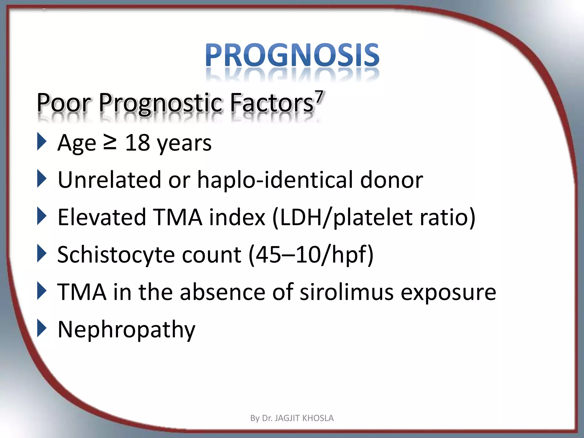 Transplantation associated Thrombotic microangiopathy (TA-TMA) | PPTX