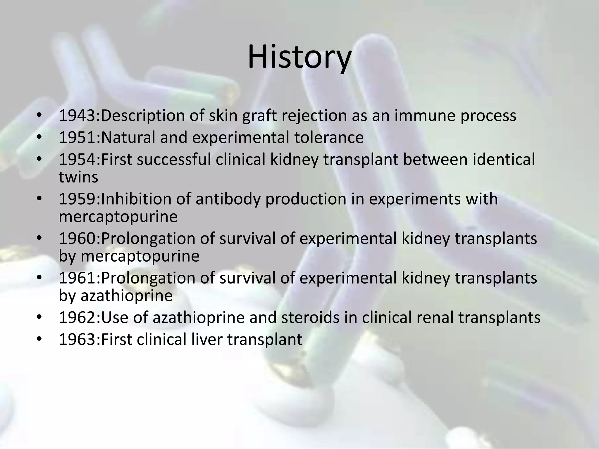 Immunology of Transplantation and Rejection | PPTX