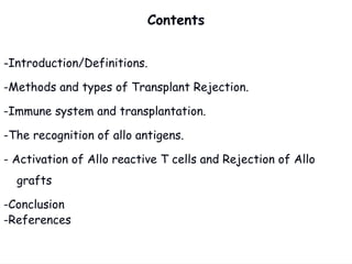 Lesson on Transplantation immunology .ppt