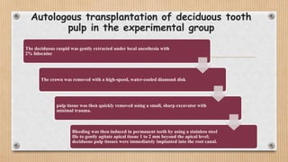 Transplantation of decidous teeth pulp.pptx