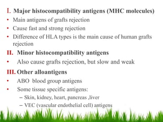 Transplantation and tissue rejection | PPTX