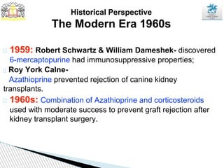 Transplantology ( Basic terms & common drug regimens ) | PPTX