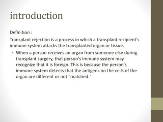 Transplant rejection | PPT