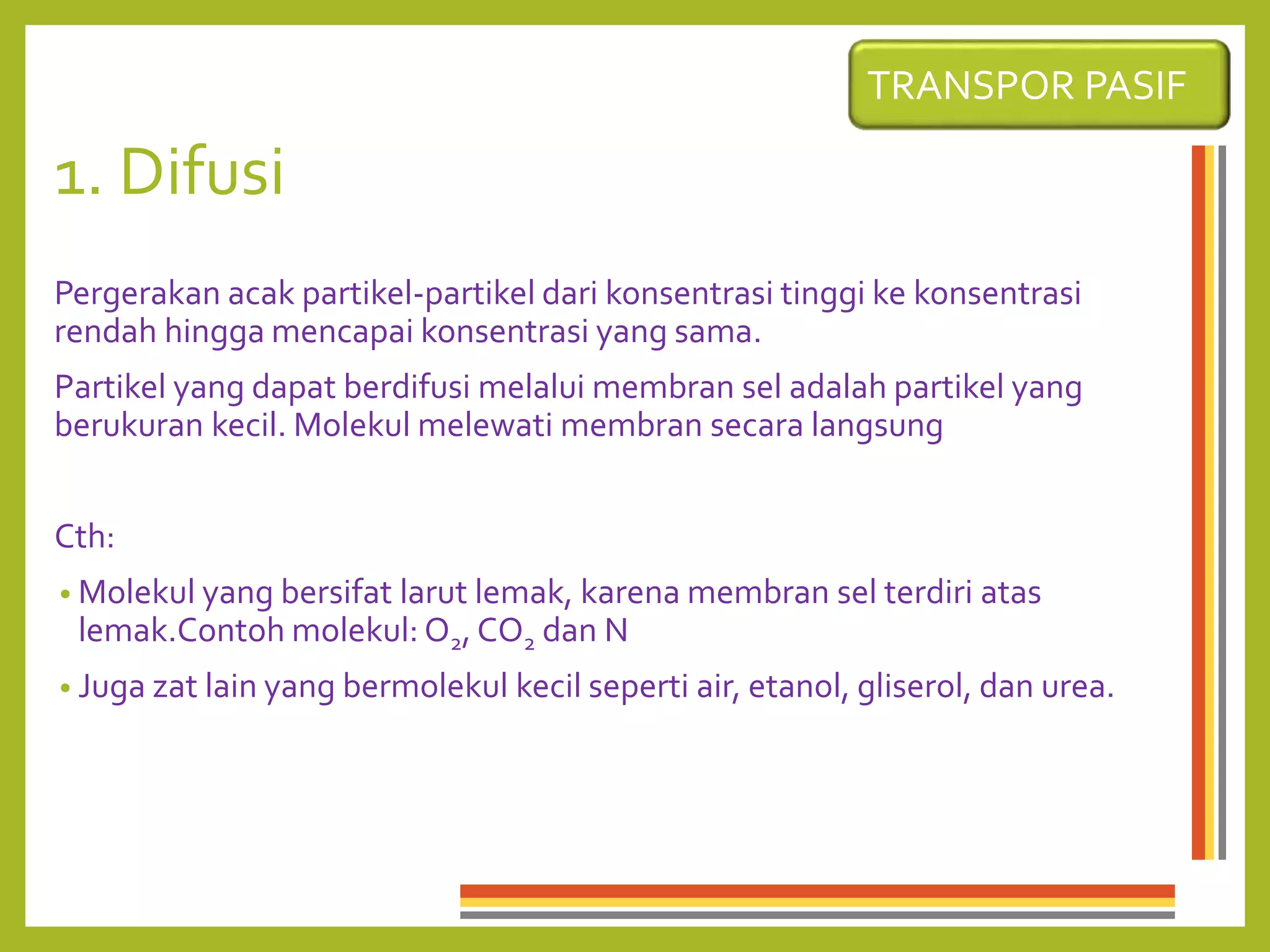 Transpor membran sel | PPTX