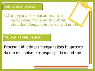 Transpor membran sel | PPTX