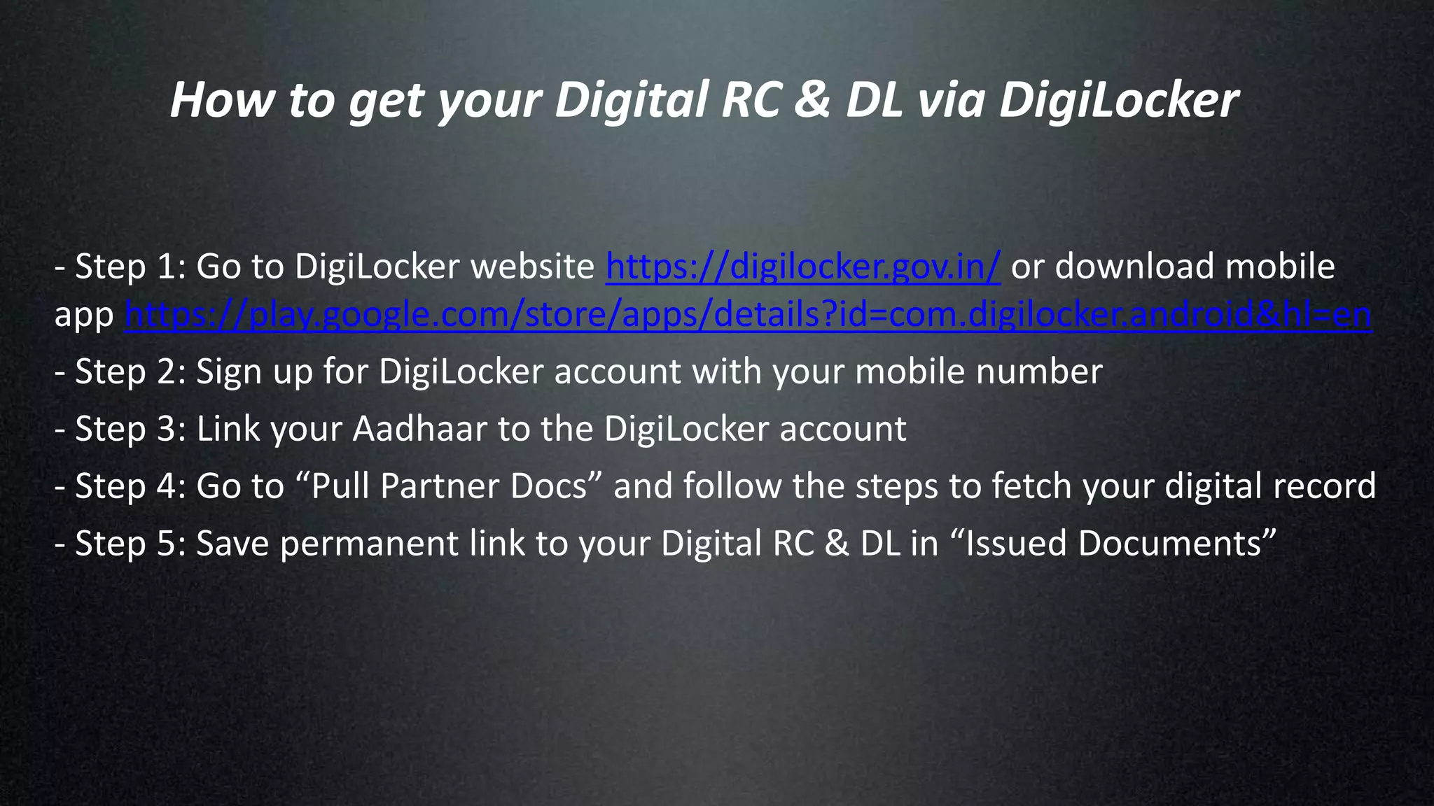 How Users Can Get their Digital Driving License & Vehicle Registration from DigiLocker | PDF